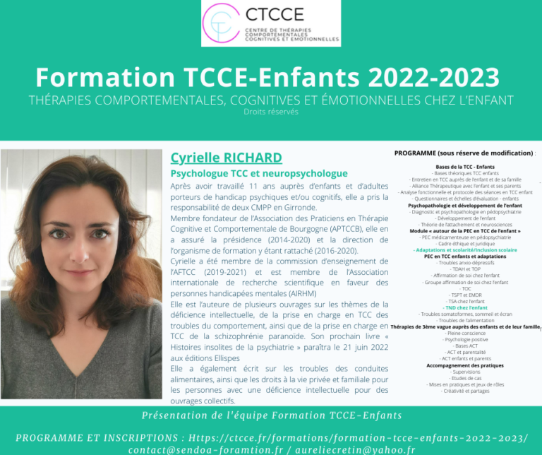 FORMATION TCCE – ENFANT (20 jours) 2023-2024 – CTCCE